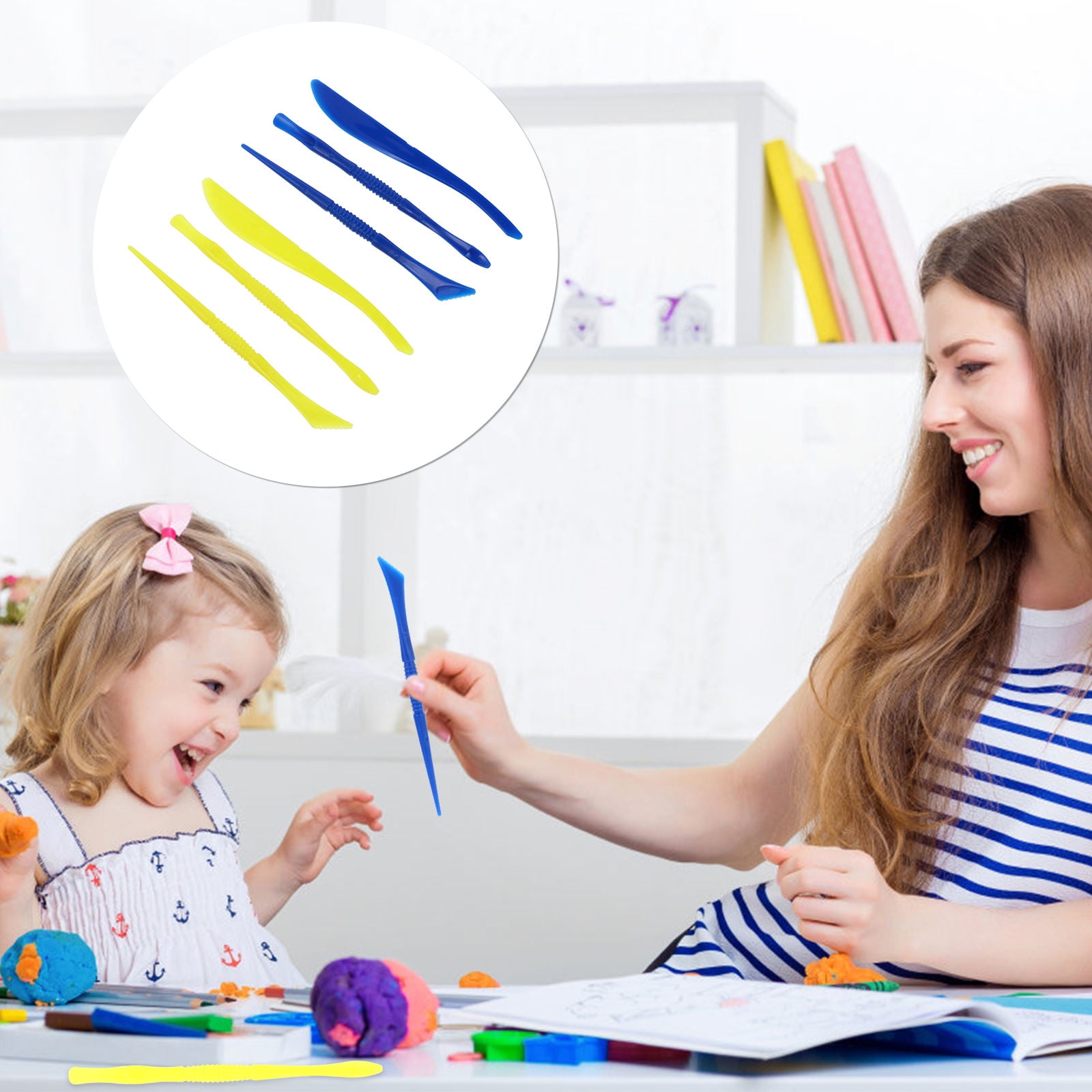 TAILTOSS 50 Sets Plastic Kids Clay Tools Assorted Color Plasticine ...