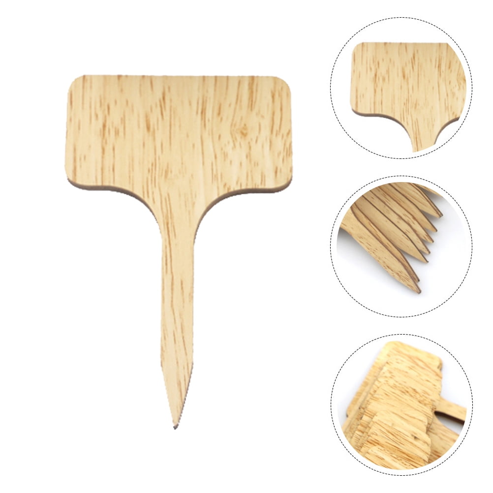 TAILTOSS 50Pcs 1 Set T-Shape Wooden Garden Labels for Plants ...