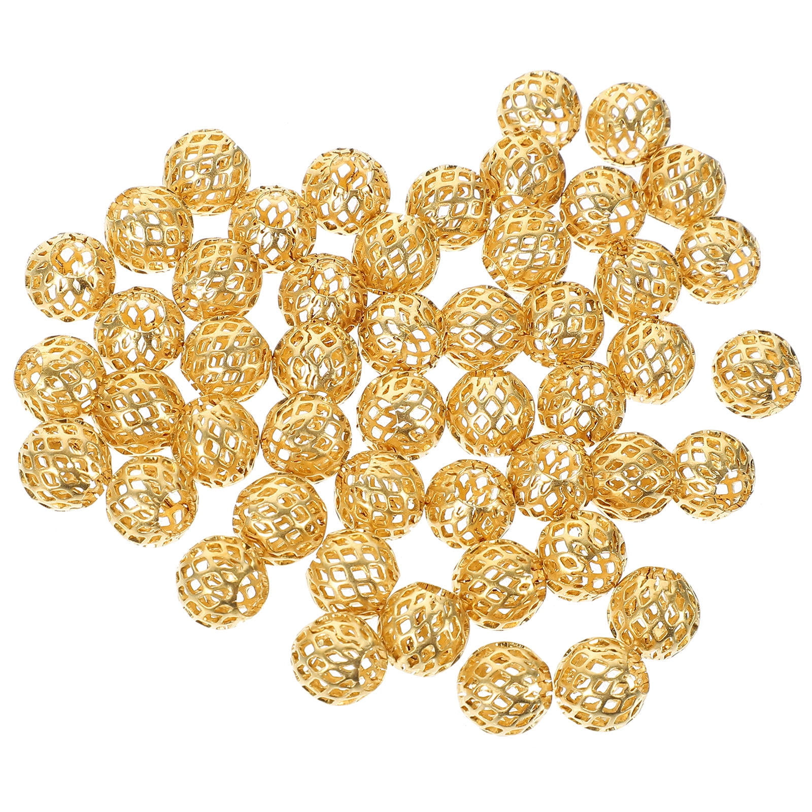TAILTOSS 50Pcs Golden Copper Bead Spacers for Jewelry Making Hollow ...
