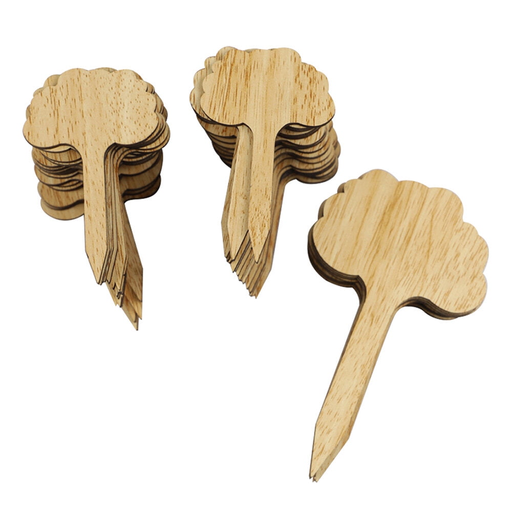 TAILTOSS 50Pcs Wood Plant Labels for Gardening Shops Garden Markers ...