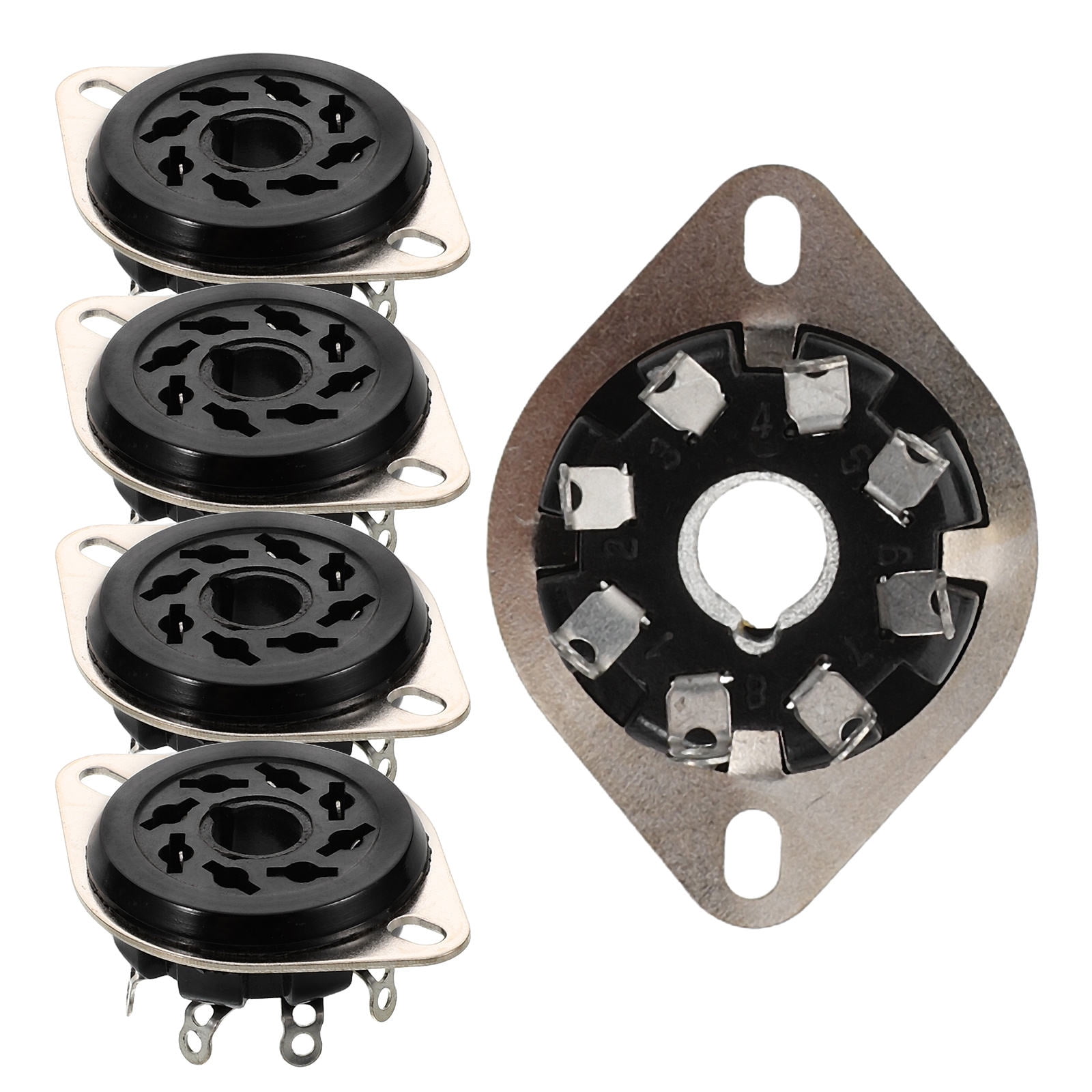 TAILTOSS 5Pack 8Pin Tube Socket For Valve Enhanced Conductivity Black ...
