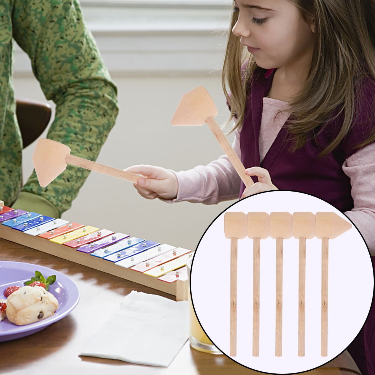 TAILTOSS 5Set Kid Hammers for Children Learning Activities Wooden - Walmart.com