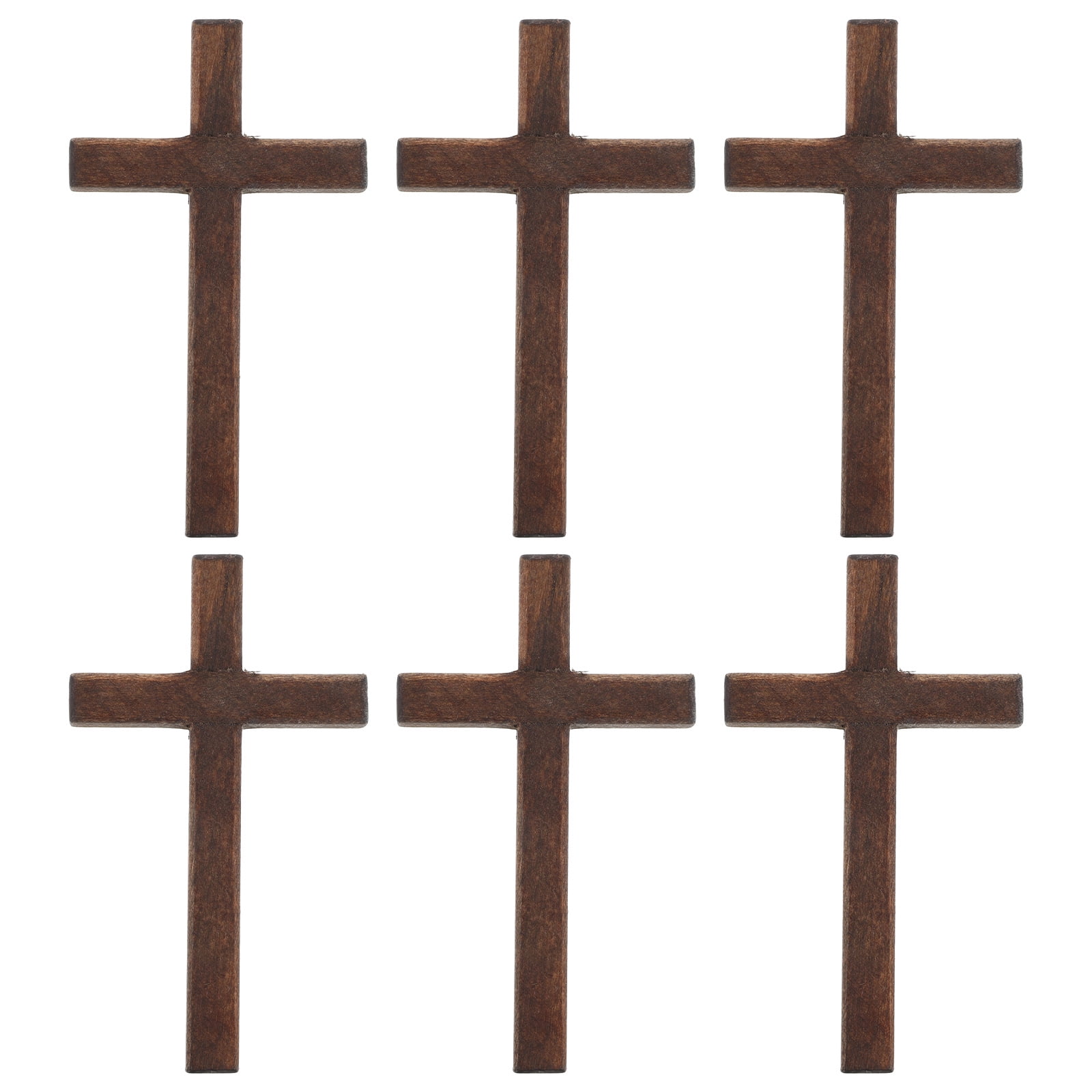 TAILTOSS 6Pcs Brown Wooden Cross 12.00X7.00X1.00cm Mini Wood Holding ...