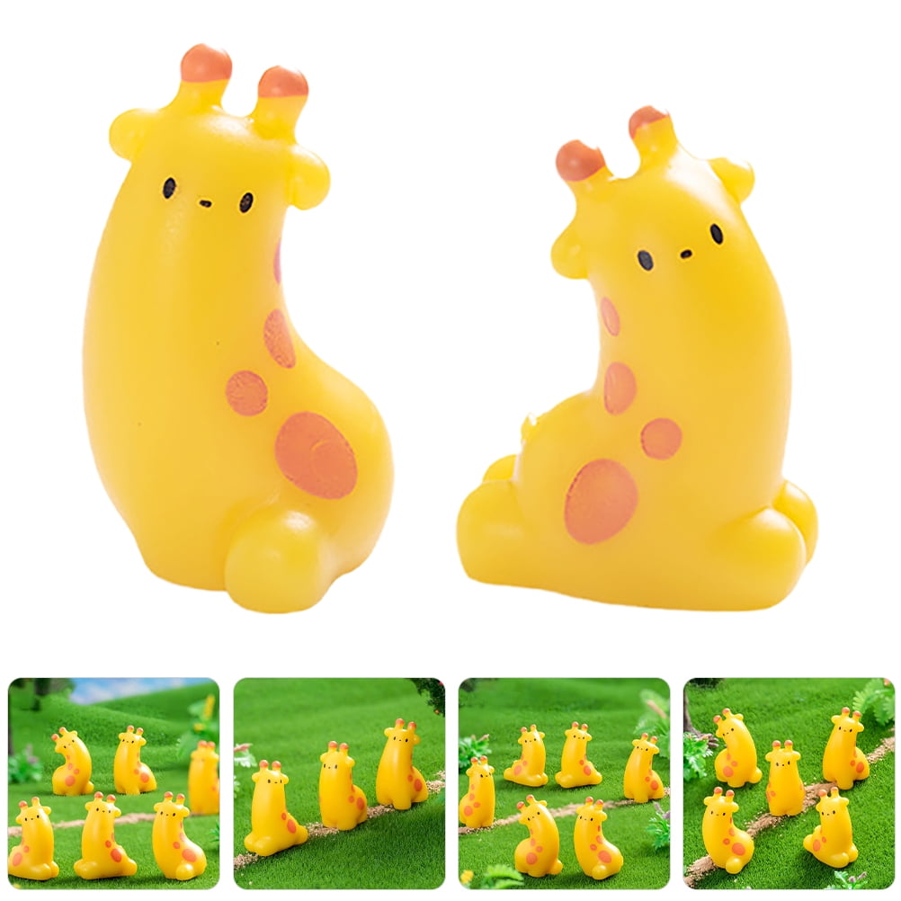 TAILTOSS 6Pcs Cute Cartoon Style Resin Giraffe Sculpture for Tabletop ...