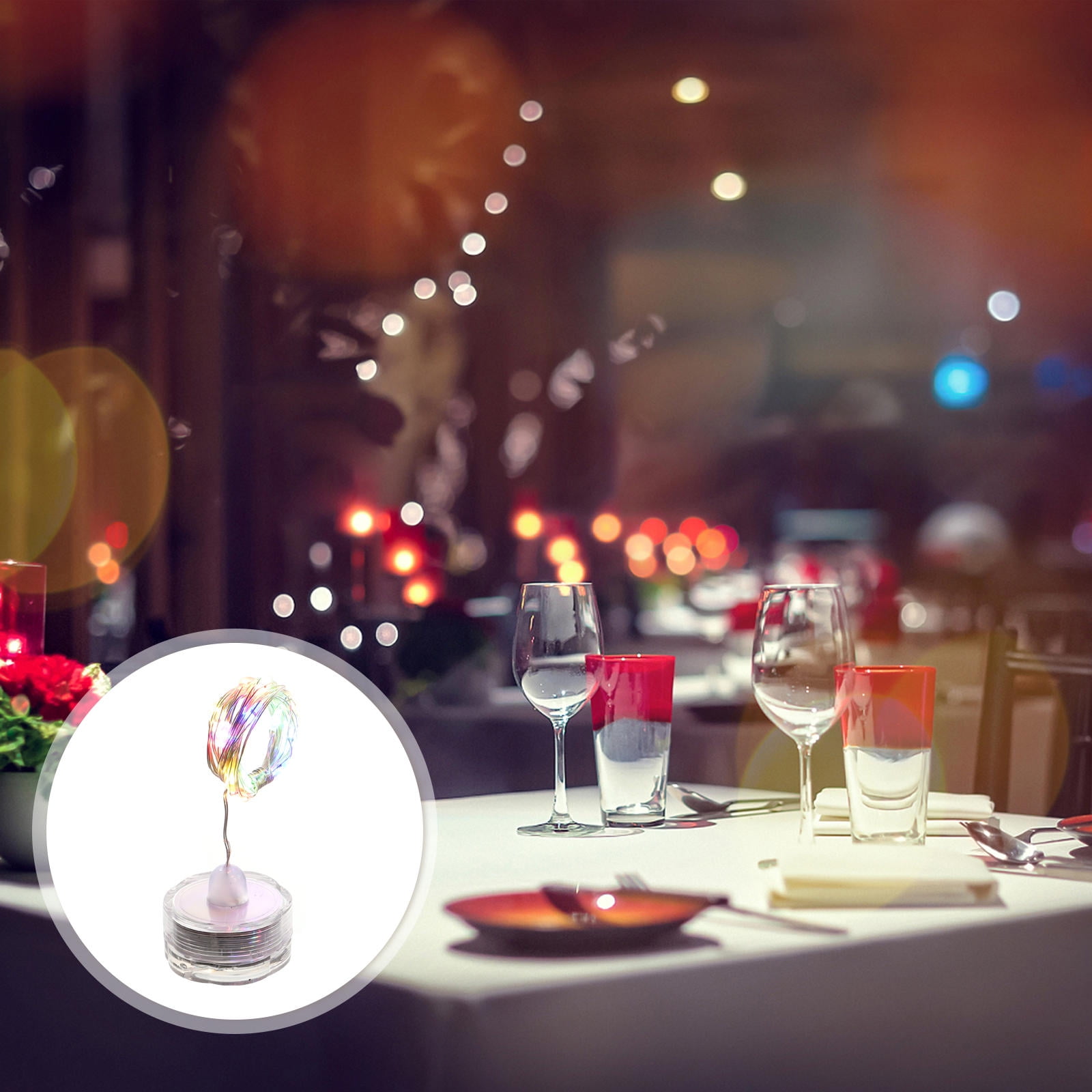 TAILTOSS 6Pcs Submersible Light Strings for Pool with Silver Plated ...