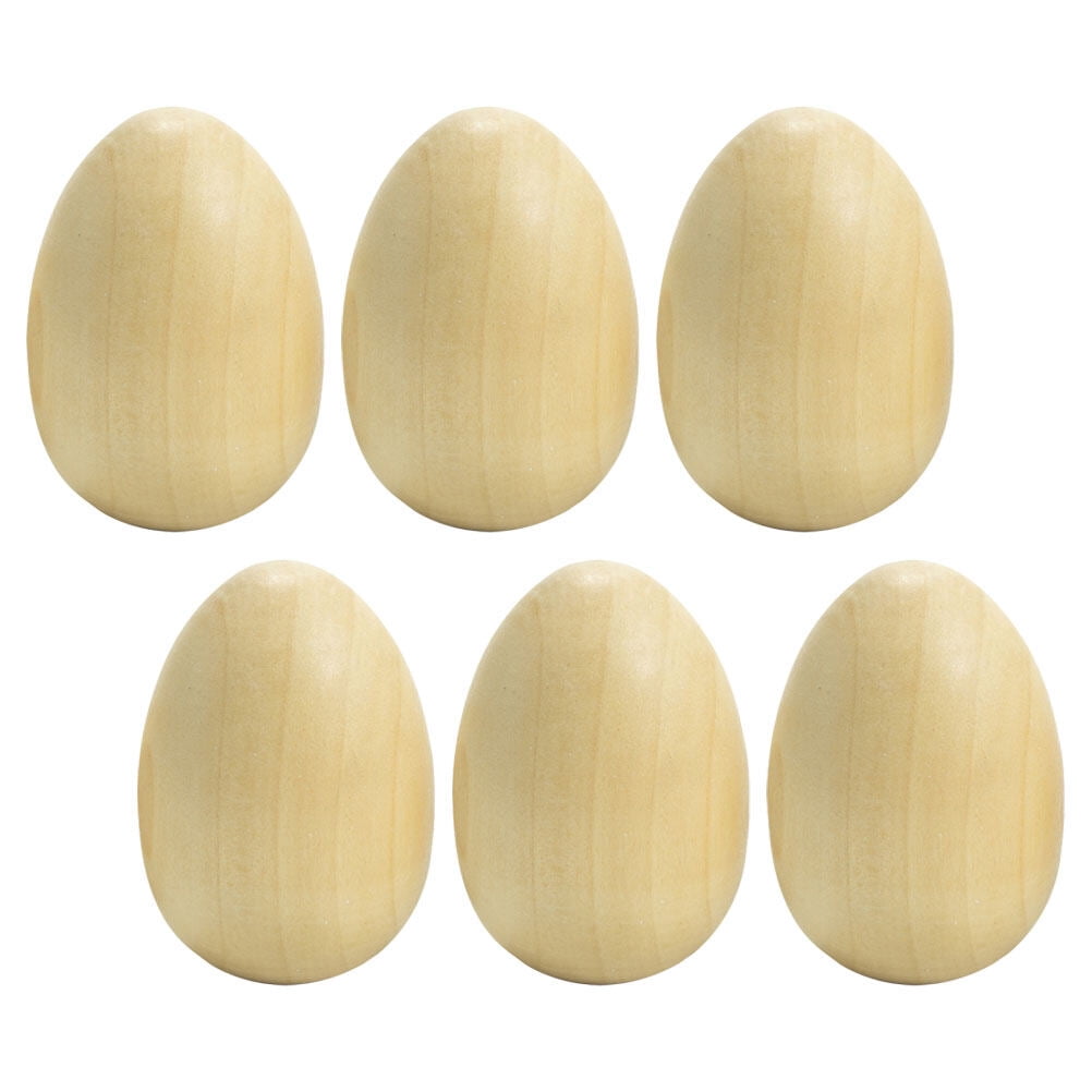 TAILTOSS Unpainted Wood Eggs Wooden Color 6pcs 2.4x1.6in - Walmart.com