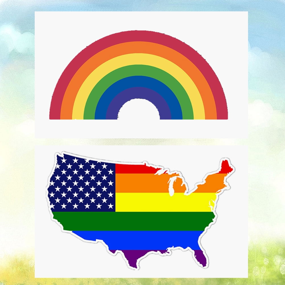 TAILTOSS 6Set Colorful Map of America PVC Pride Stickers Fade Resistant ...