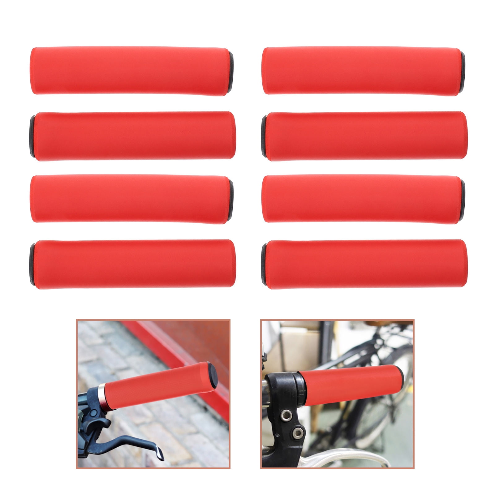 TAILTOSS 8 Pieces Universal Handlebar Grip Cover Red Color for Bike ...