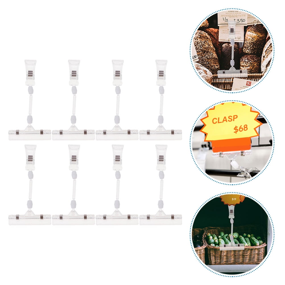 TAILTOSS 8Pcs Rectangular Sign Holder Clip for Retail Rack and Shelf ...