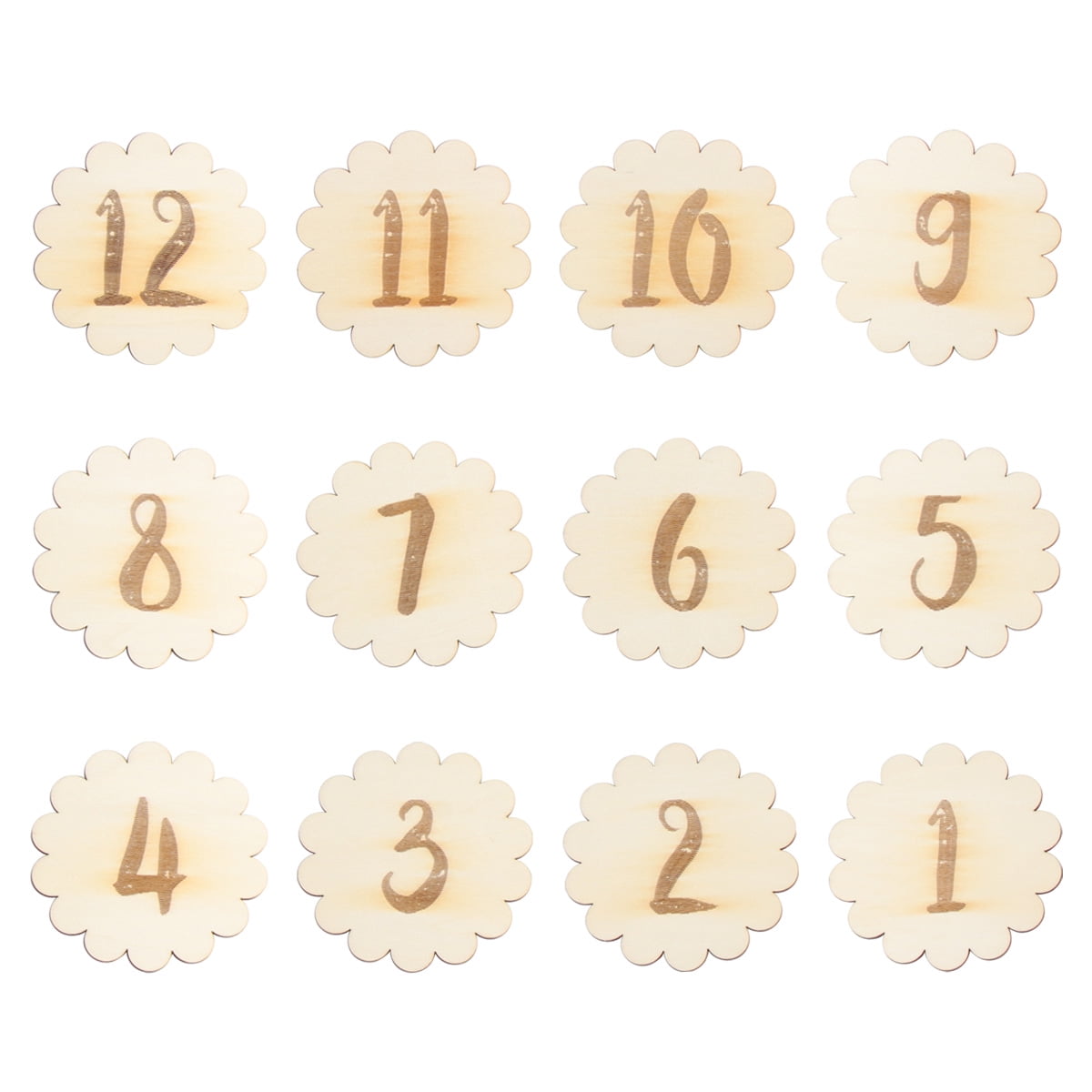 TAILTOSS Baby Birth Month Number Cards 12Pcs Beige Bamboo for Infant ...