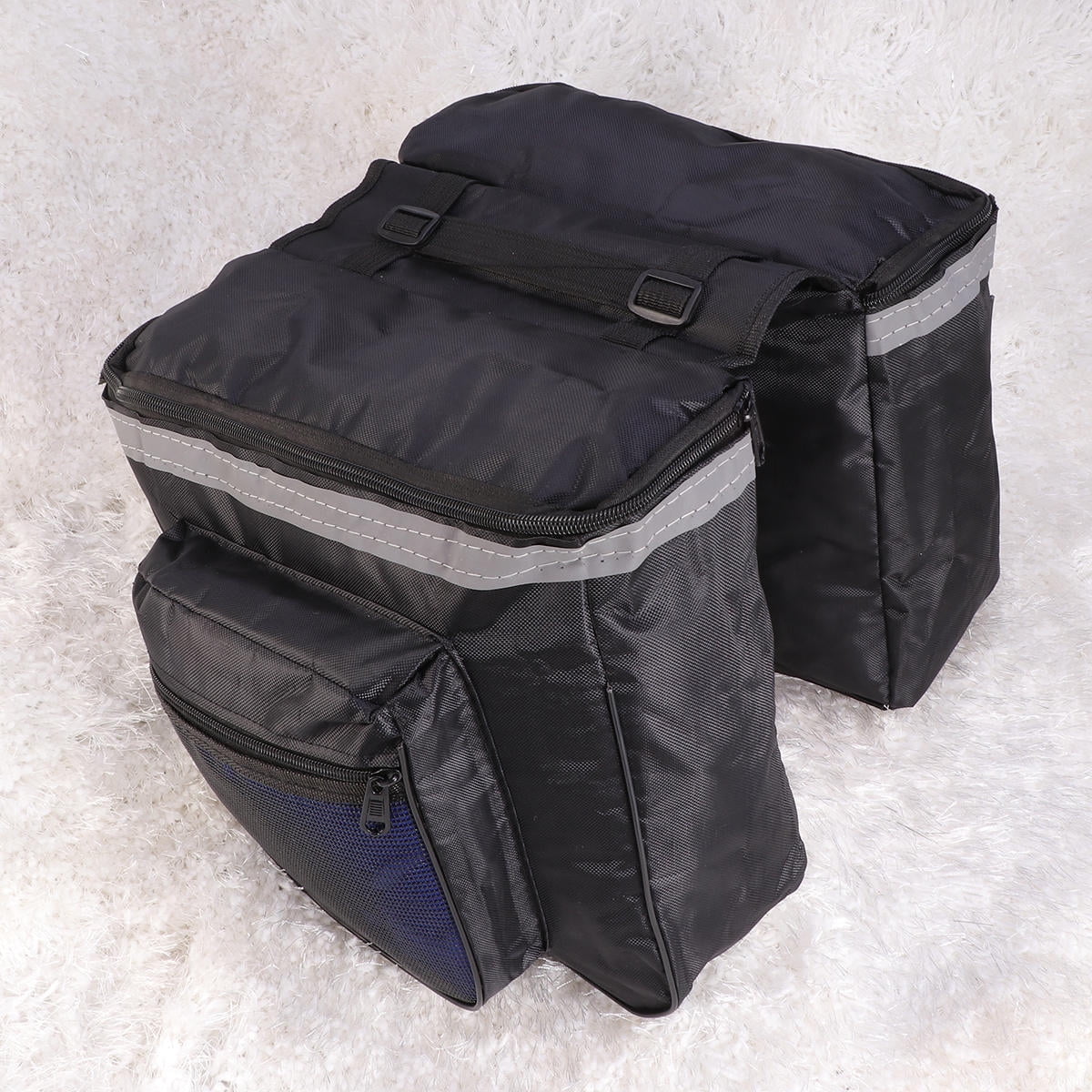 TAILTOSS Bike Rear Rack Bags 2Pack Square PVC Fabric Reflective Strips ...