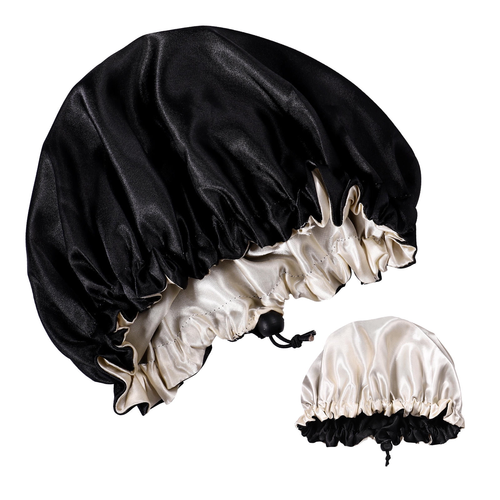 TAILTOSS Black Adjustable Sleep Bonnet 1Pack In Satin For Children ...