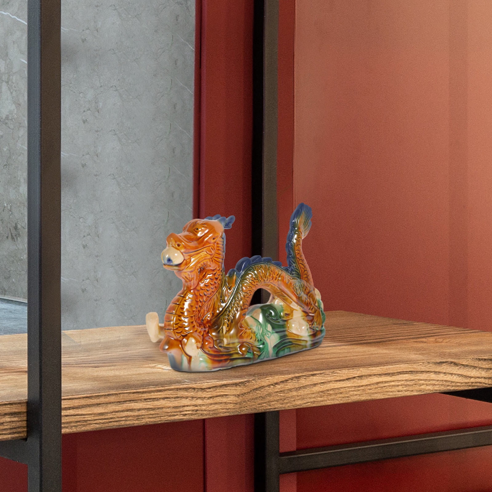 TAILTOSS Ceramic Dragon Figurine Chinese Dragon Decor For Home Office ...