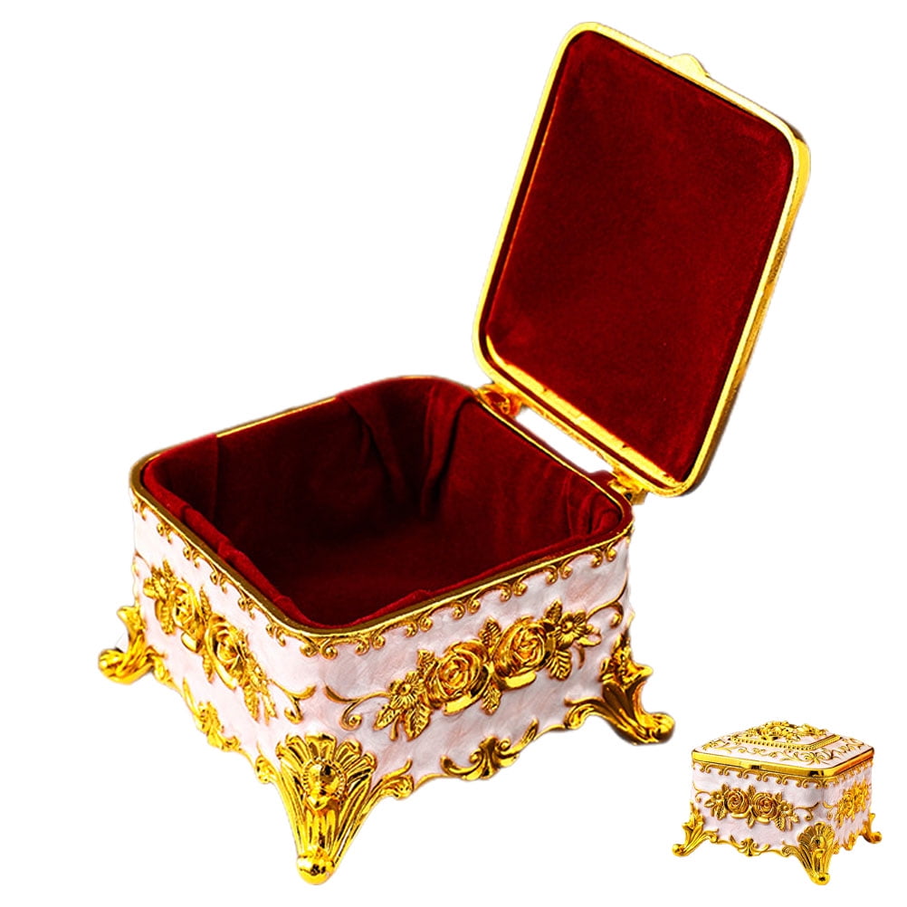 TAILTOSS Chic Decorative Look Metal Trinket Box 1Pcs Square Shape ...