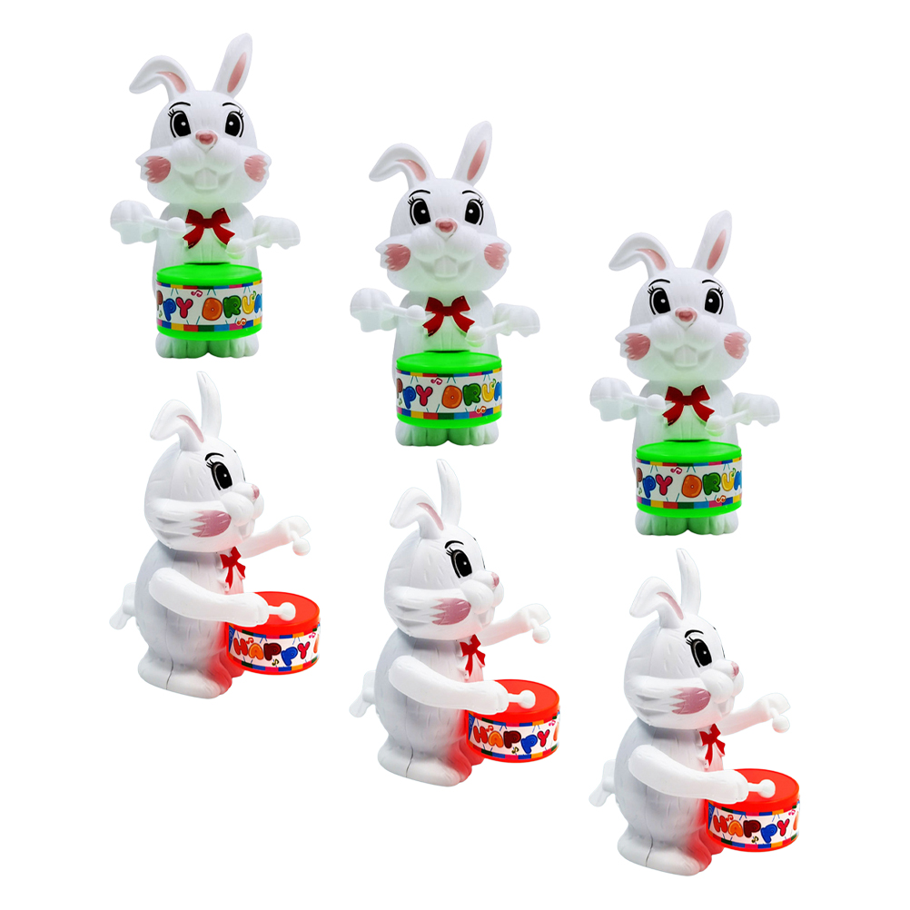 TAILTOSS Clockwork Rabbit Toy 13.5X2.4in Multi Colored Plastic 6Pcs Set ...
