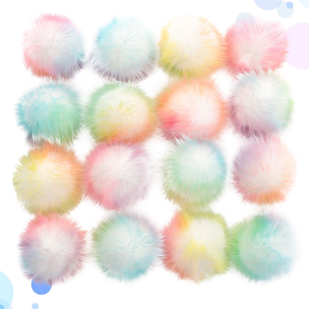 TAILTOSS Fluffy Ball Plush Ball Assorted Color 16pcs 3.9x3.9x3.9in for ...