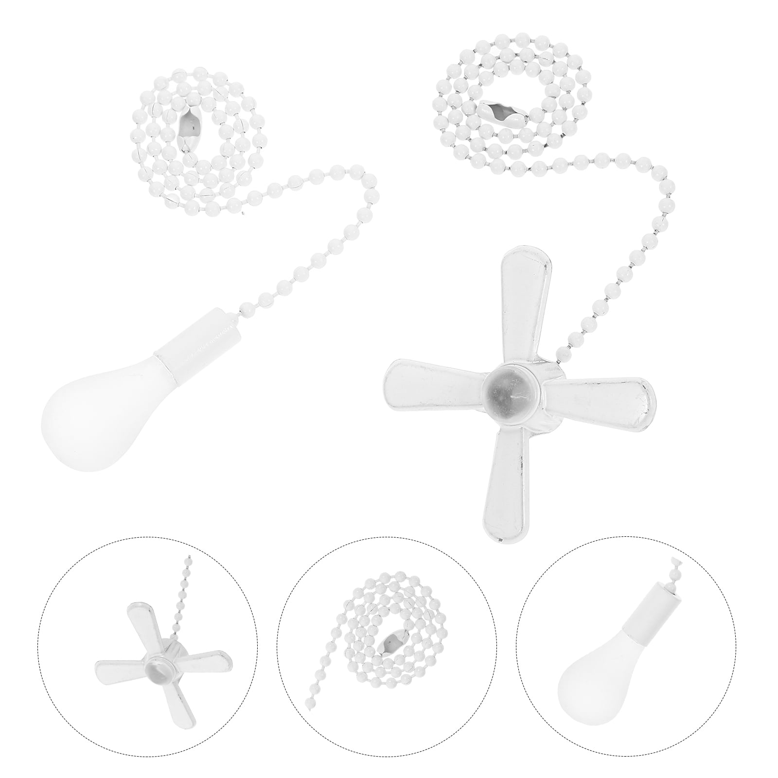 TAILTOSS Decorative Ceiling Fan Chain 2Pcs Fan Shape Bulb Shape Ceiling ...