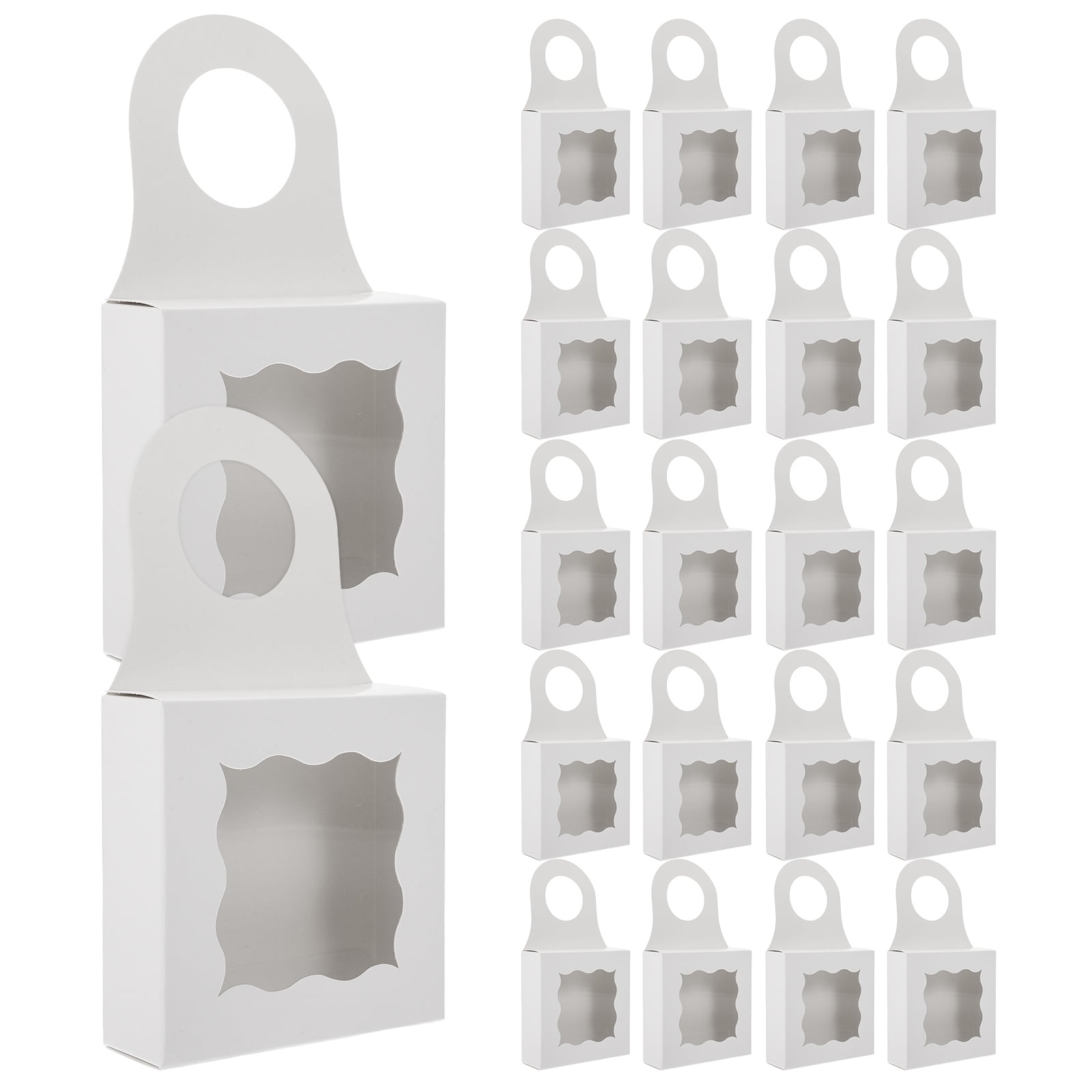 TAILTOSS Foldable Wine Bottle Hanger Boxes 25Set White PVC Cardboard ...