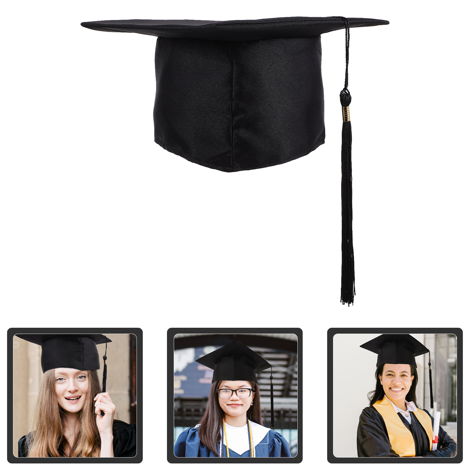 TAILTOSS Graduation Cap with Tassels 1Pcs Black .45Inch for High School ...