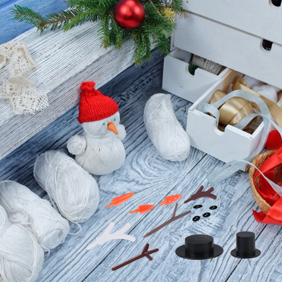 TAILTOSS Handmade Christmas Snowman Diy Material Nose Styles Buttons ...