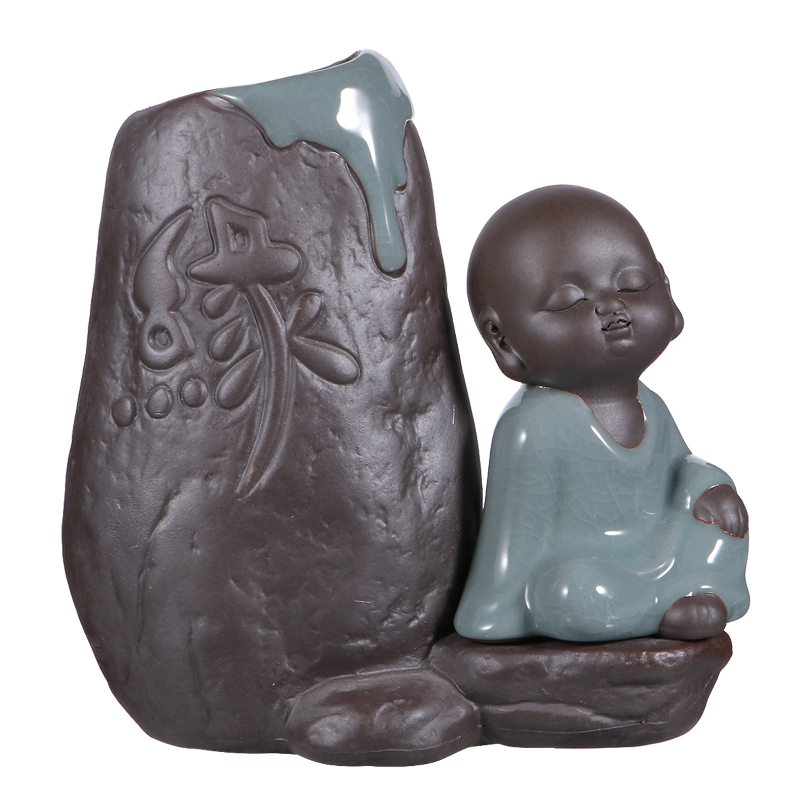 TAILTOSS Hydroponic Flower Pot Vintage Ceramic Desktop Decoration Monk ...