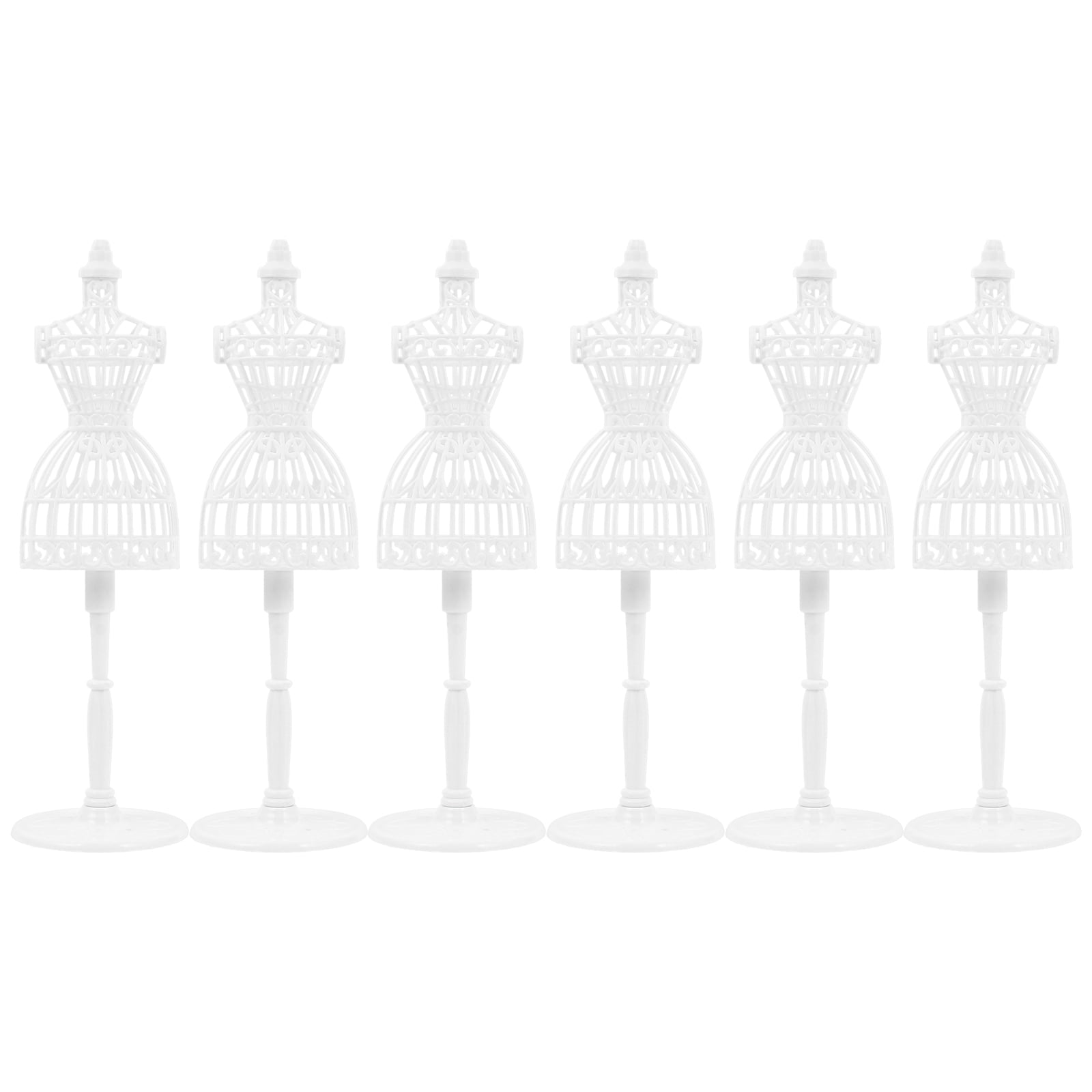 TAILTOSS Mini Mannequin Model 6Pcs White Plastic Hollow Support Display ...