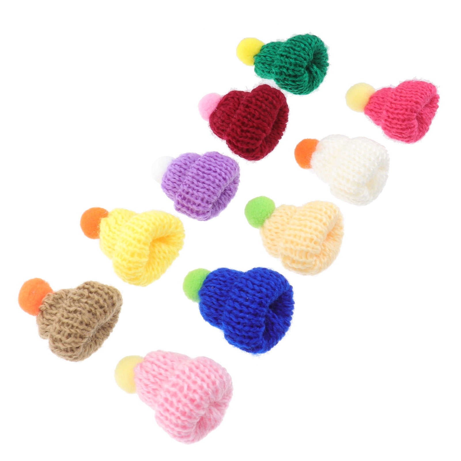 TAILTOSS Mini Wool Knitted Hat 10Pcs Assorted Color Tiny Crochet Caps ...