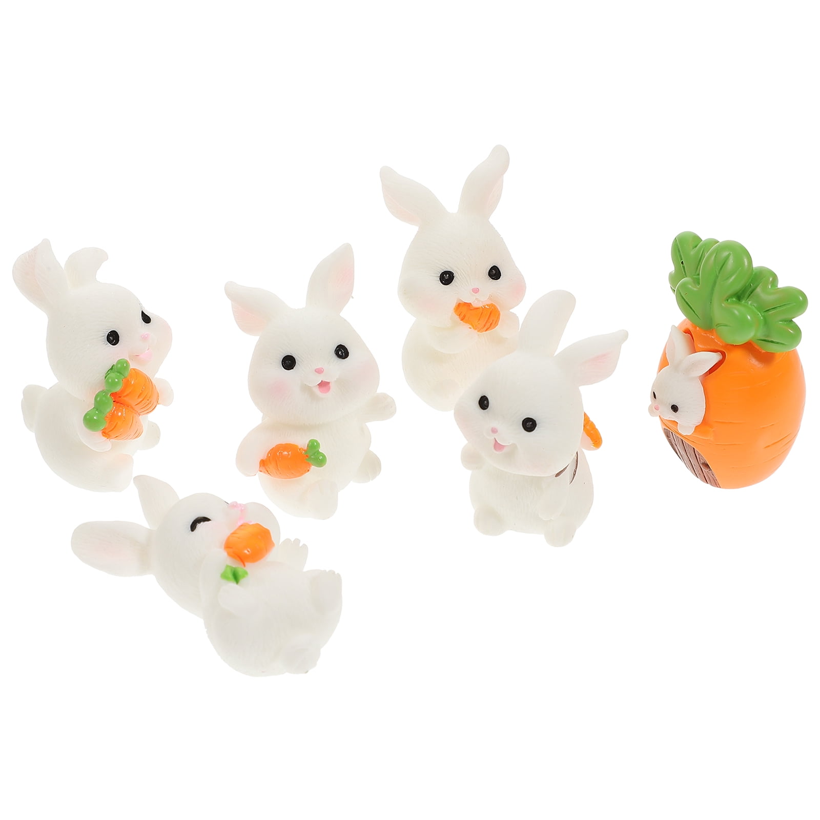 TAILTOSS Miniature Bunny Figures Small Bunny Figurines Office Decor ...