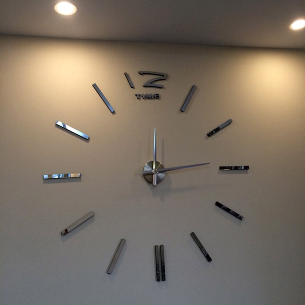 TAILTOSS Modern Wall Clock Circular Design Mirror Glass Non Ticking ...