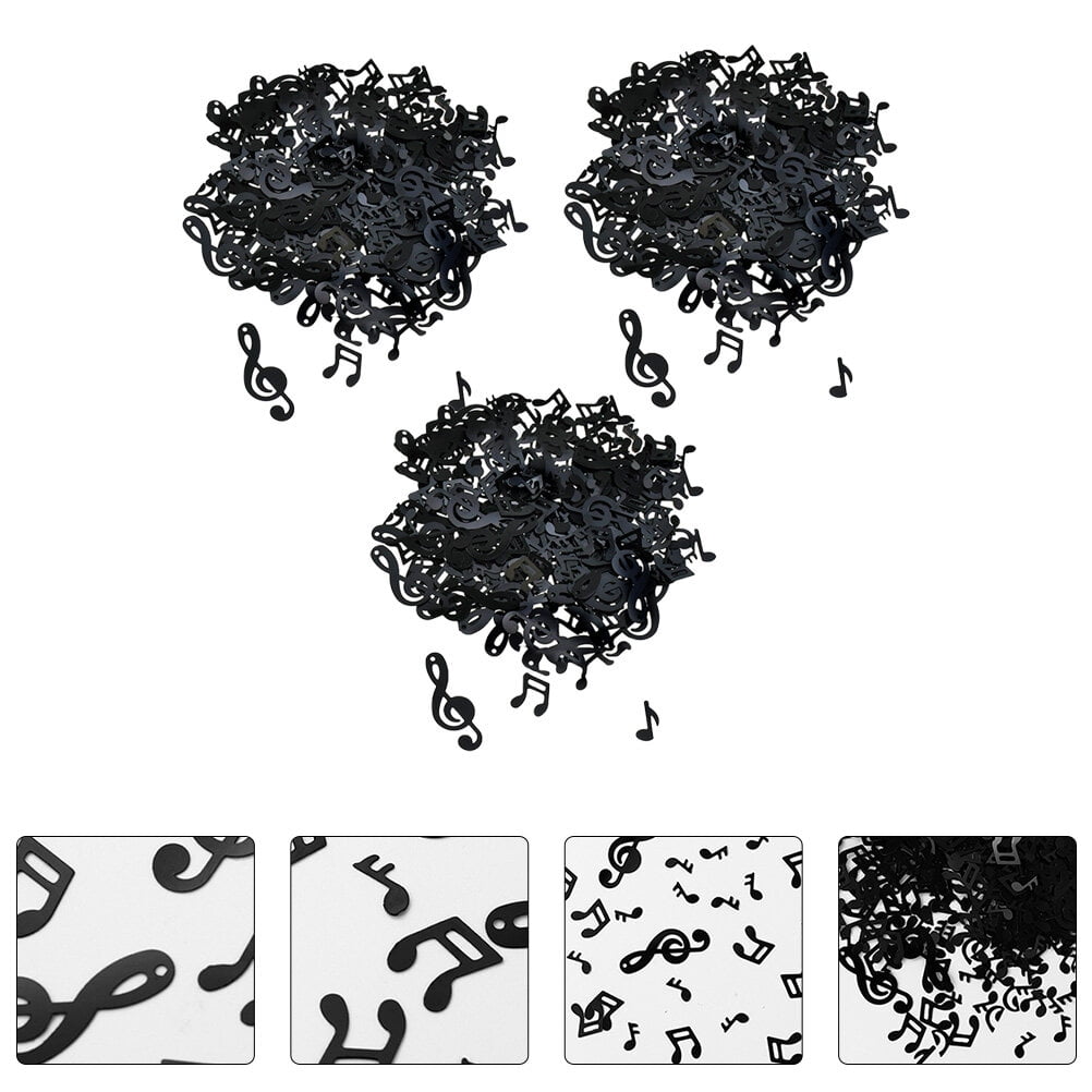 TAILTOSS Note Paper Scrape Black Plastic Musical Notes Table Confetti ...