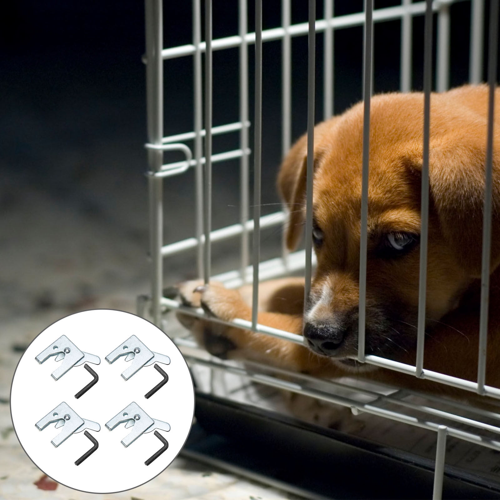 TAILTOSS Pet Cage Touch Lock 4Set Galvanized Iron Design for Cage Front ...