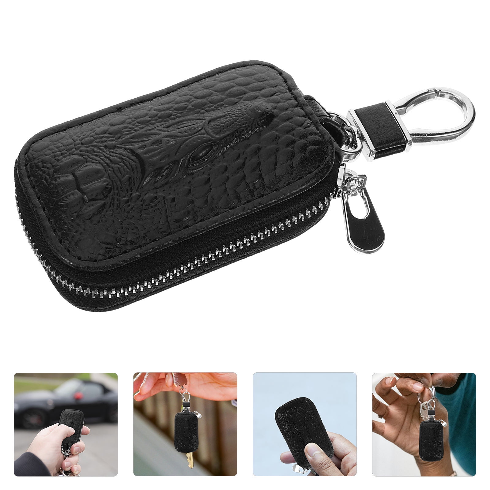 TAILTOSS Portable Key Bag 1Set Black Rectangular Car Key Case for Men ...