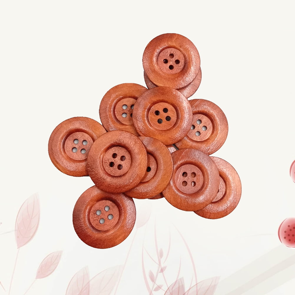 TAILTOSS Round Shaped Sewing Button Wooden Style 30Pcs 1.6In - Walmart.com