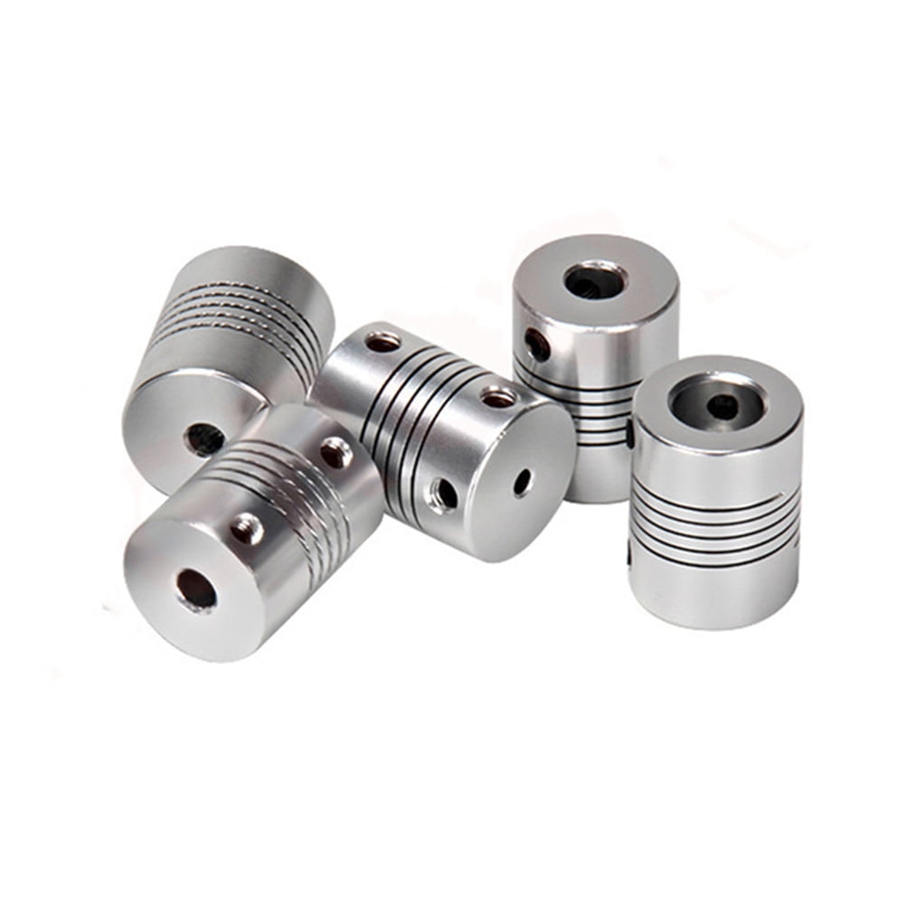 TAILTOSS Silver Flexible Shaft Coupling 5Set for Stepper Motor Encoder ...