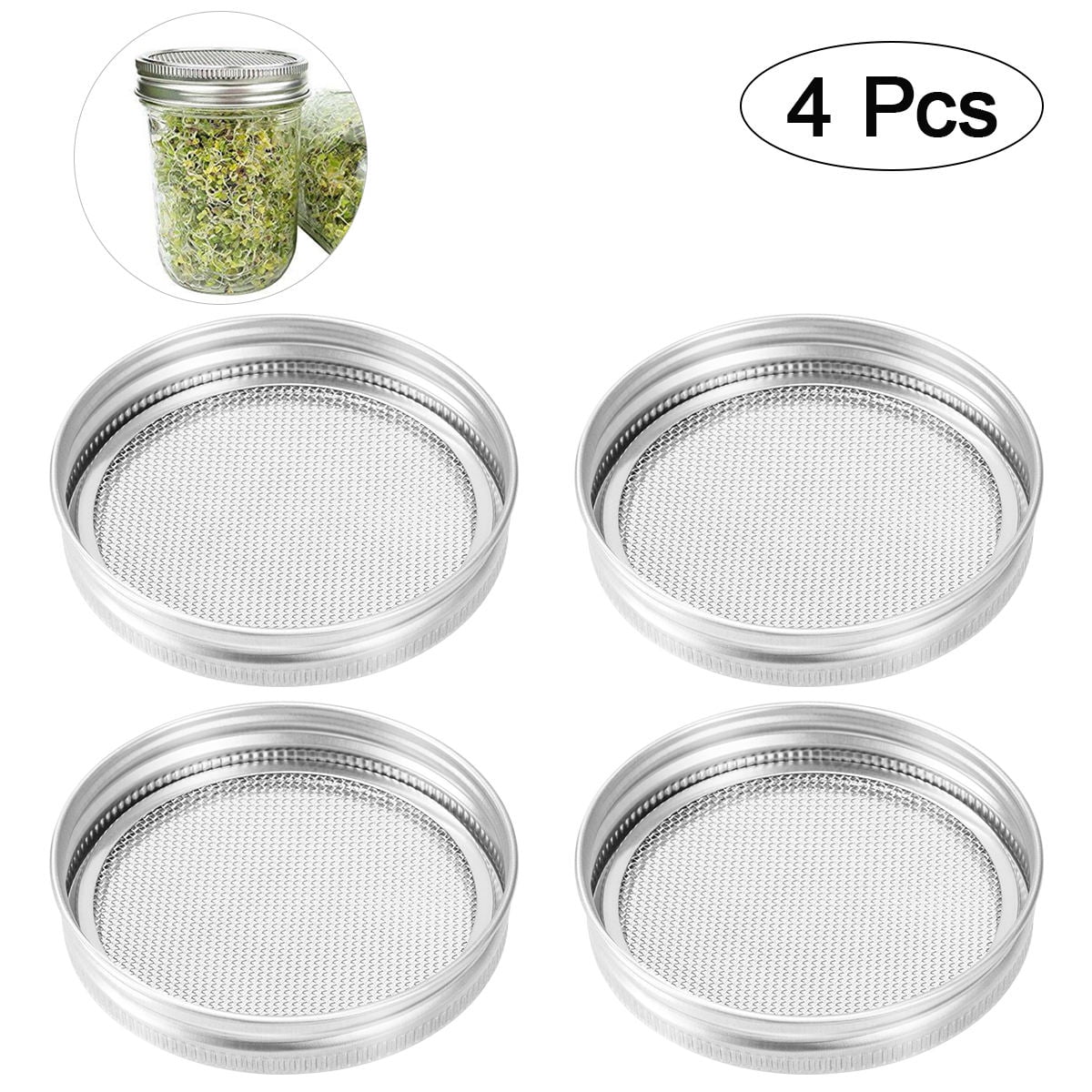 TAILTOSS Stainless Steel Sprouting Lids for Mason Jar Home Use 8.6x0 ...