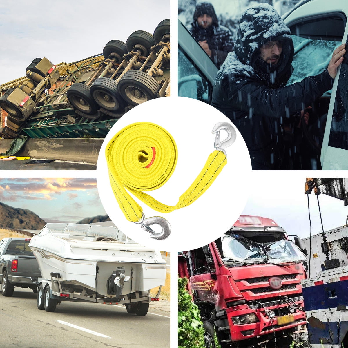 TAILTOSS Tow Ropes for Vehicles Car Trailer Rope Yellow for Emergency ...