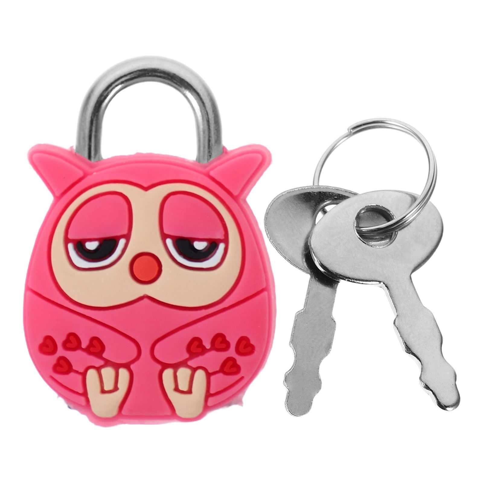 TAILTOSS Travel Padlock Mini Lock Silicone Pink 1Set Owl Shaped For ...