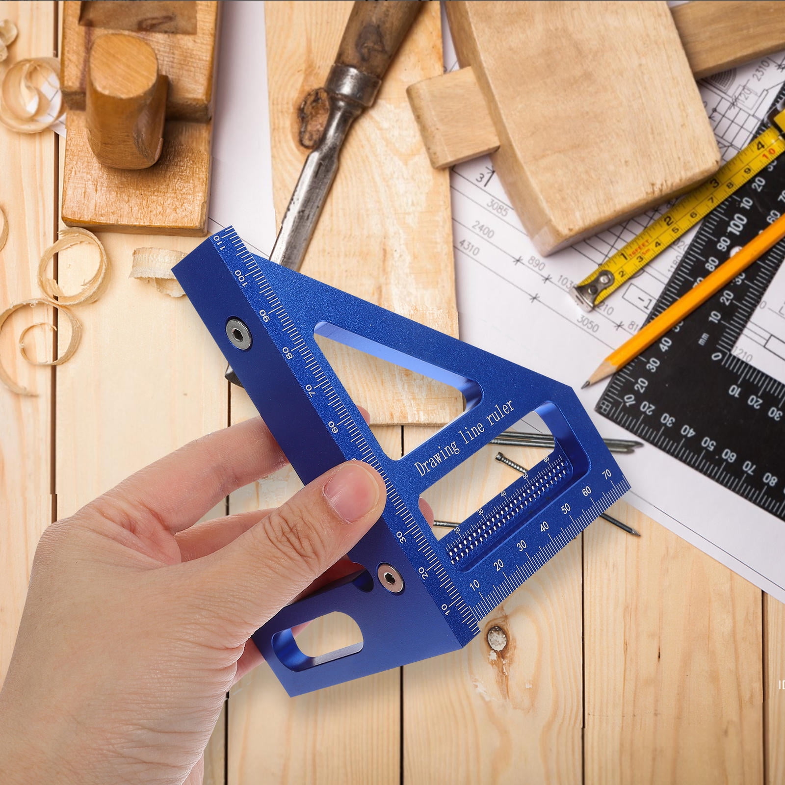 TAILTOSS Triangle Ruler 1Pack for Woodworking Carpenters with 45 Degree ...