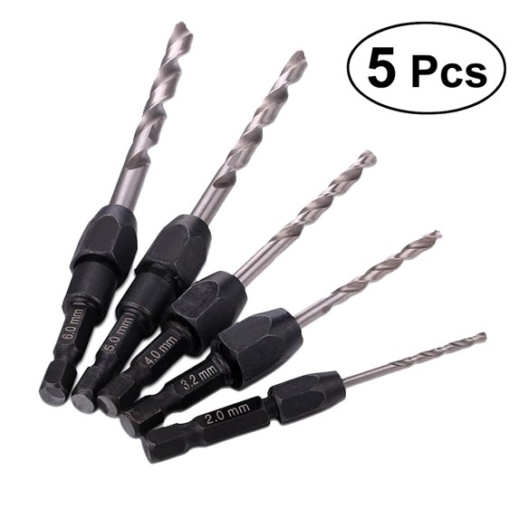 TAILTOSS Twist Drill Bit Set 5Pcs Hexagon Shape Heavy Duty For ...