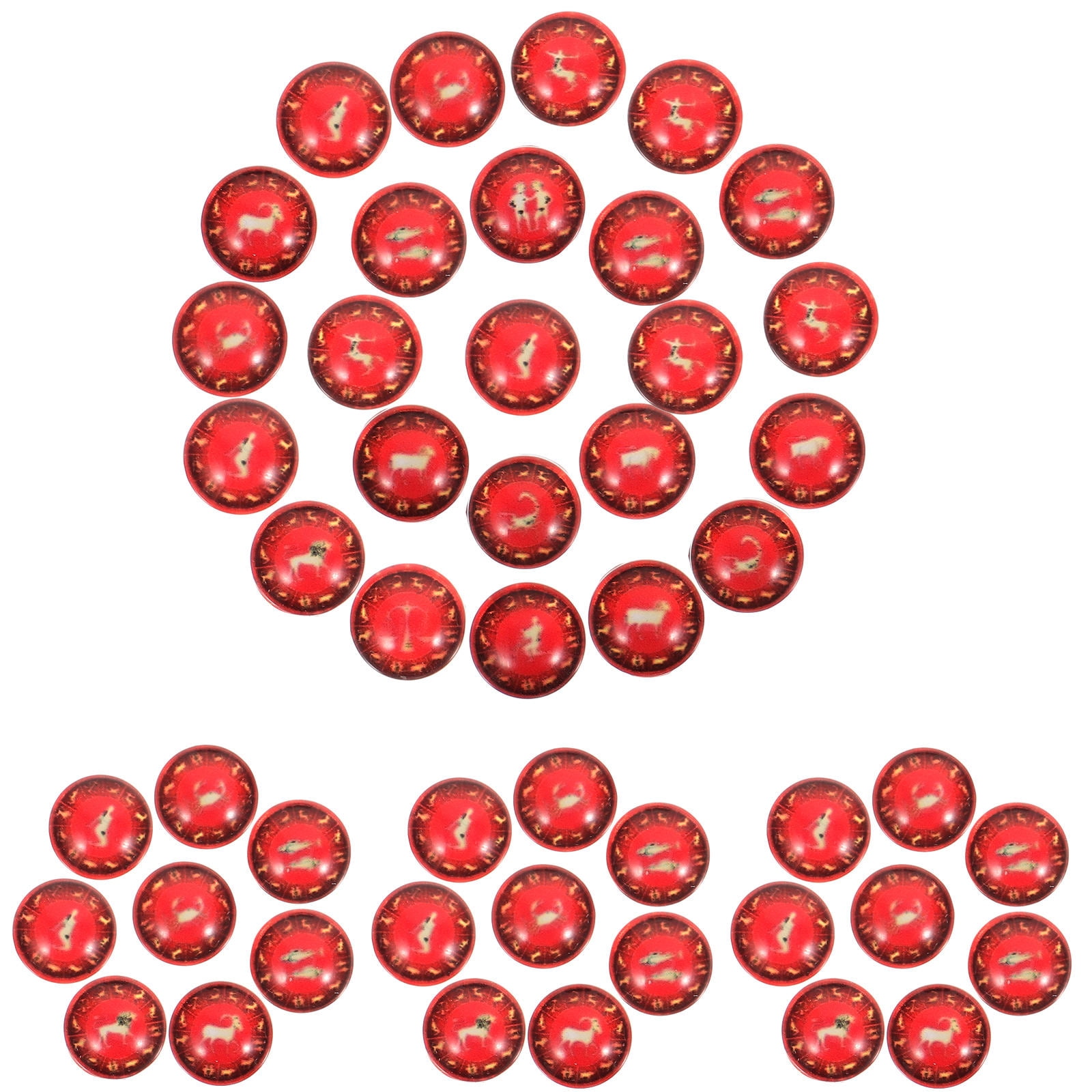 TAILTOSS Zodiac 12 Red Glass Gems Charms 100 Pcs for present Giving and ...