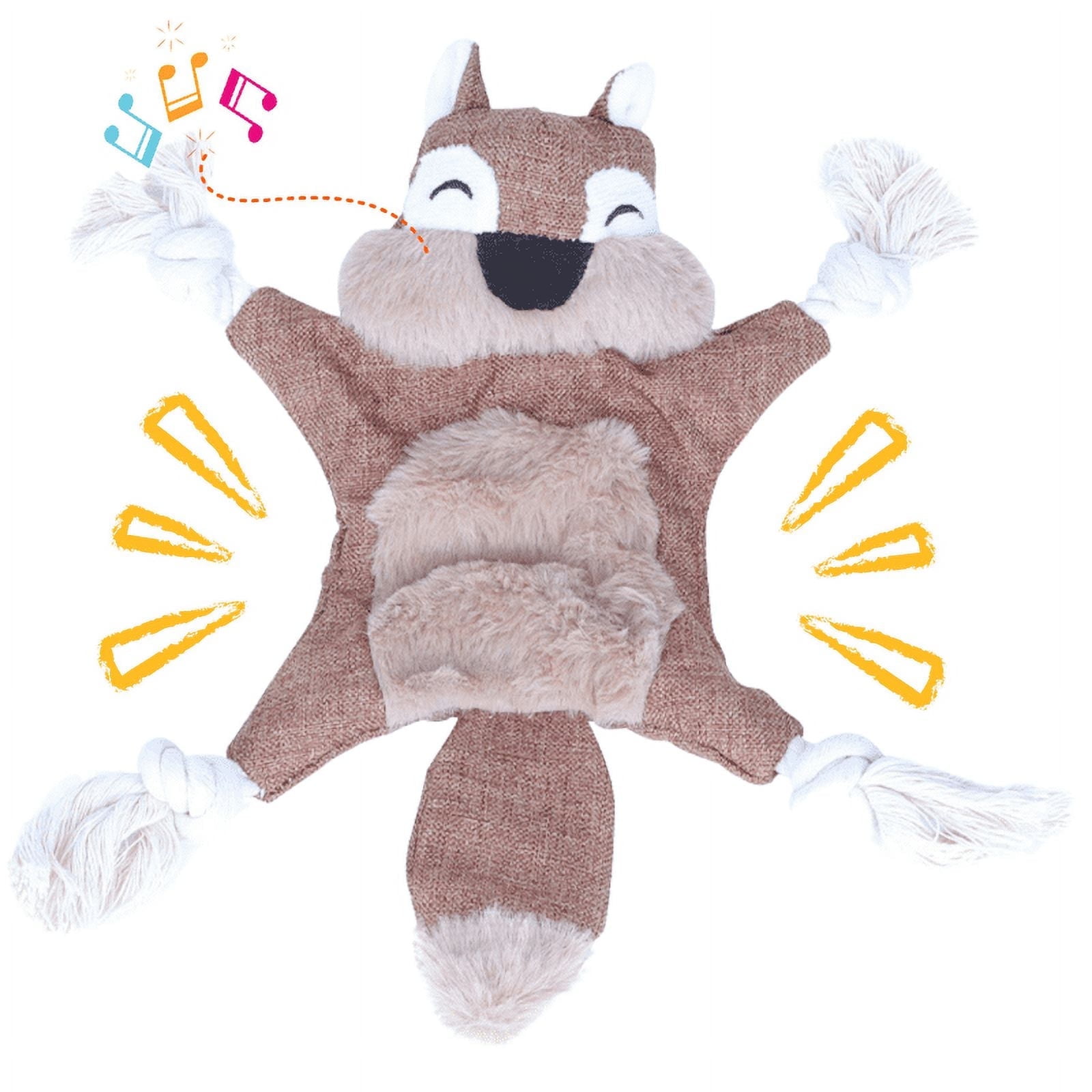 TAILY TAILS Interactive Tough Plush Dog Toy – Squeaky Sound Soft Chew ...