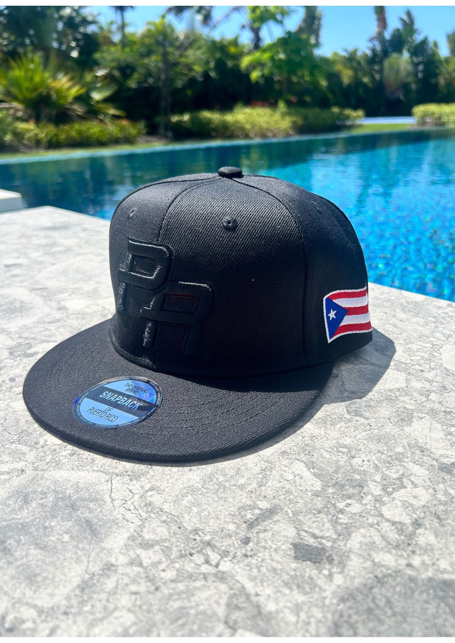 Puerto Rico Snapback Hat Black – 3D Embroidered PR Logo Flat Brim Cap ...