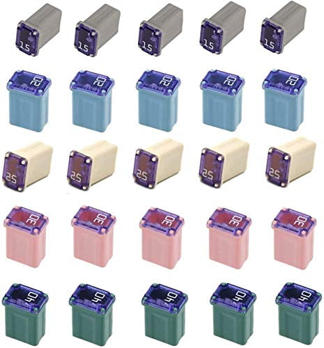 TAITONG 25 Pack Micro Cartridge Fuses,15 Amp Micro Fuse,20 Amp Micro ...