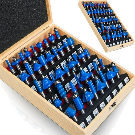 TAIWAIN 1/2 Shank Router Bit Set 43 PCS, Round Over Panel Cabinet Door ...