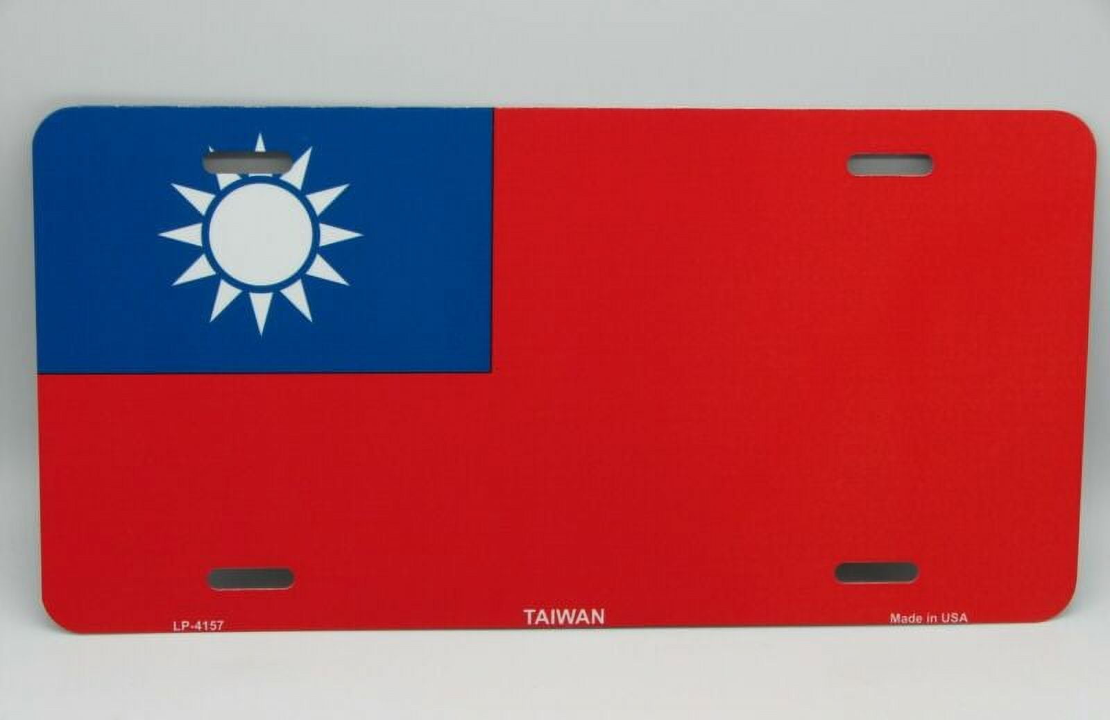 TAIWAN TAIWANESE FLAG METAL CAR NOVELTY LICENSE PLATE AUTO TAG ...