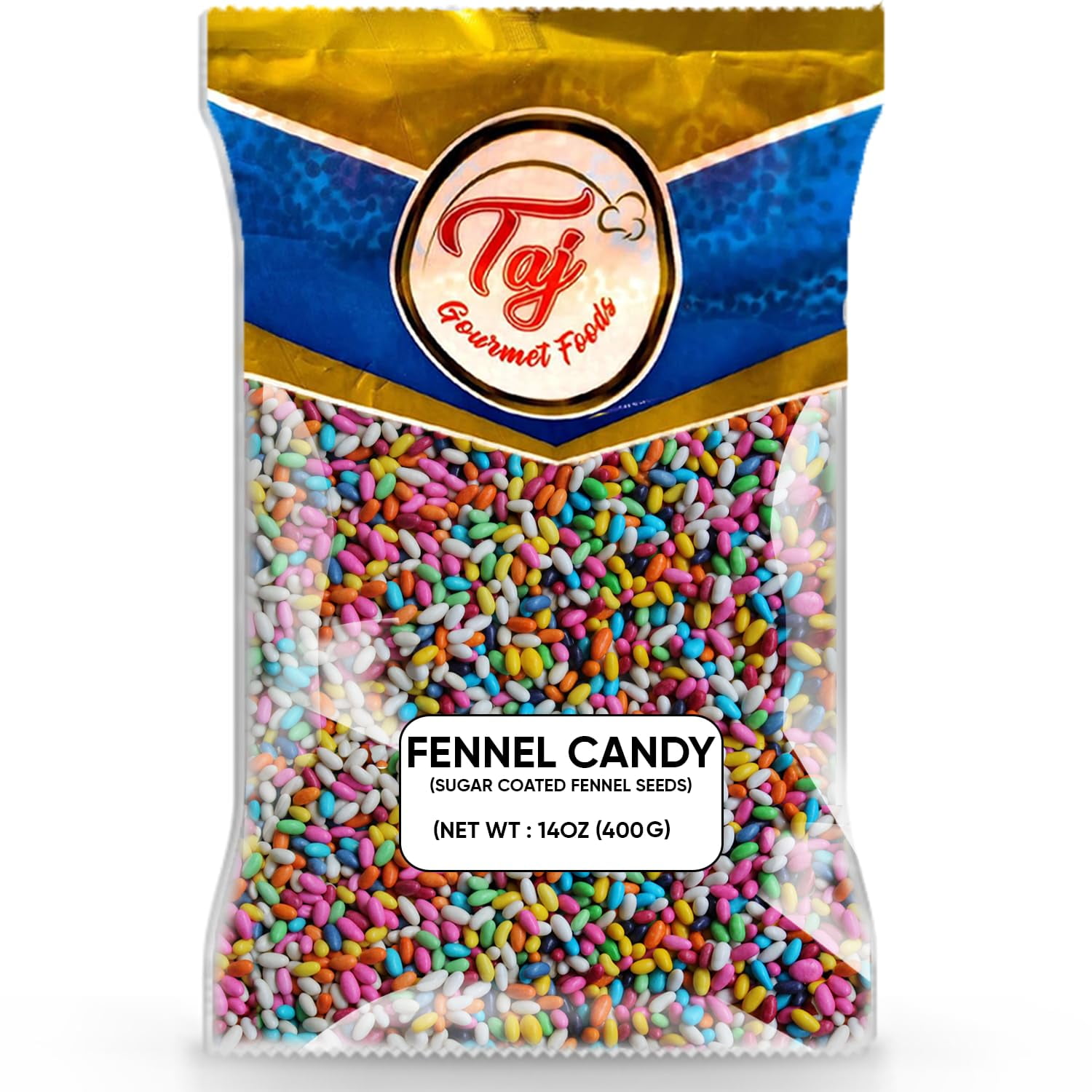 TAJ Fennel Candy 14oz | MDA05 Mouth Freshner Sugar Coated Fennel Seeds ...
