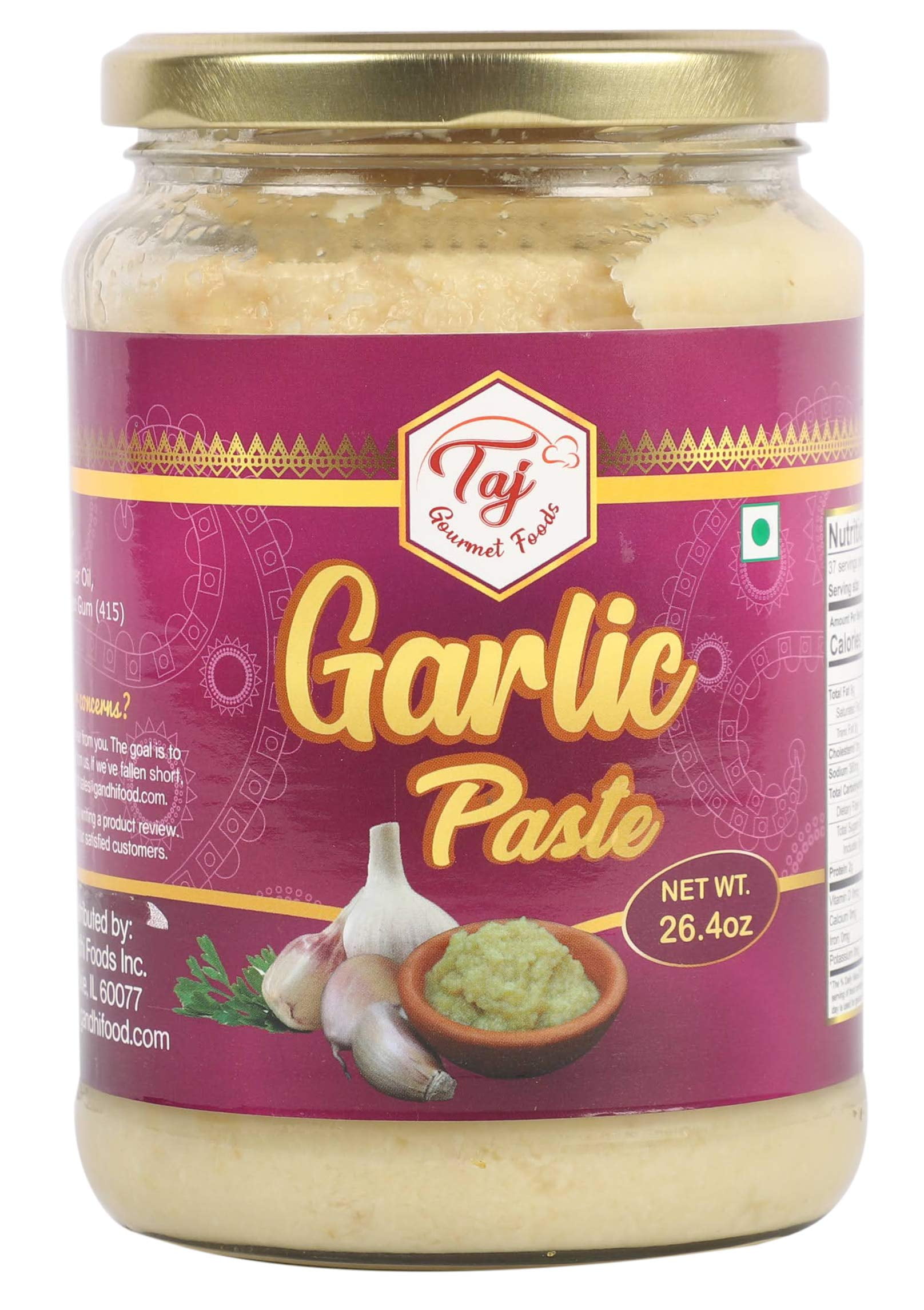 TAJ Premium Garlic Paste,Fresh MFF30 Garlic Cooking Paste, 750g ...