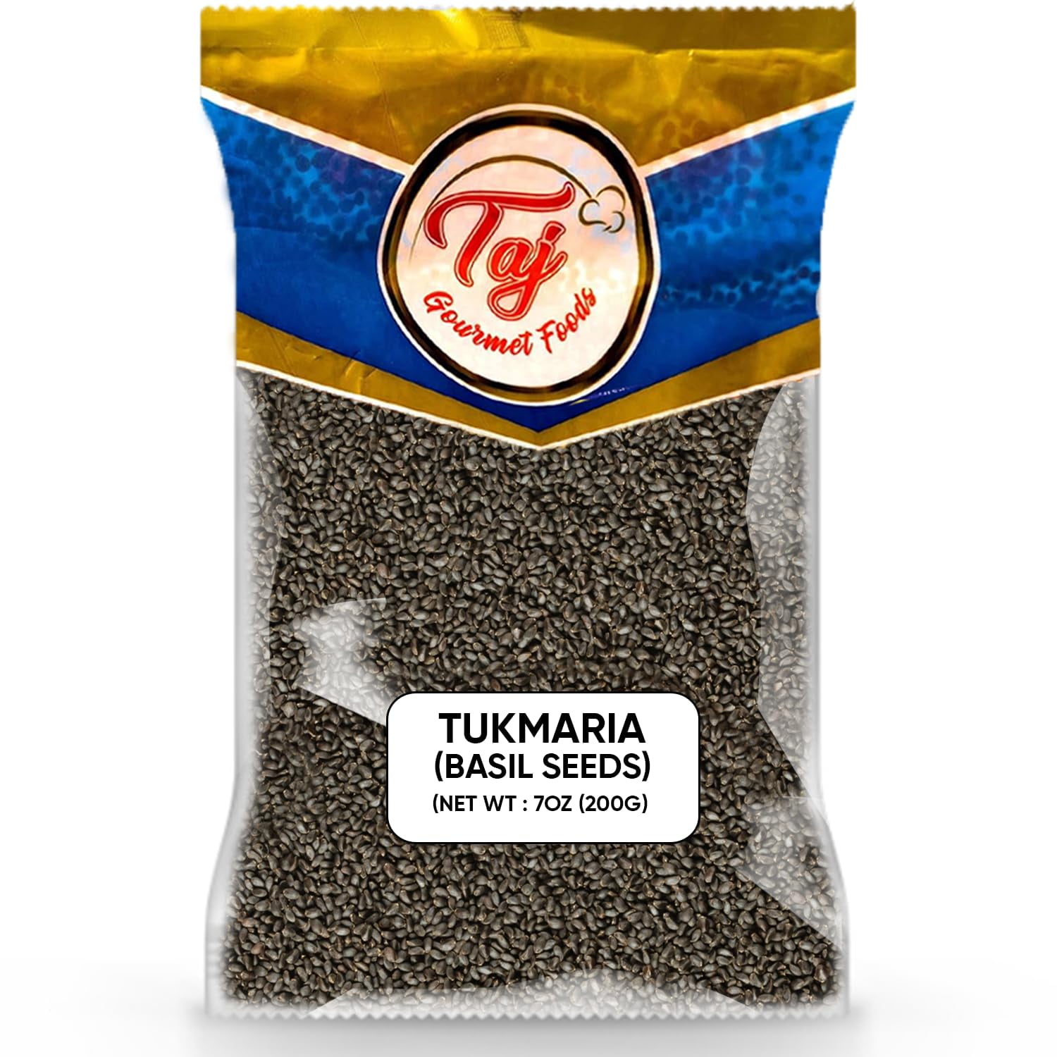 TAJ Tukmaria Seed (Sweet Basil Seeds, Tulsi Seeds) 7oz (200g) E11 ...