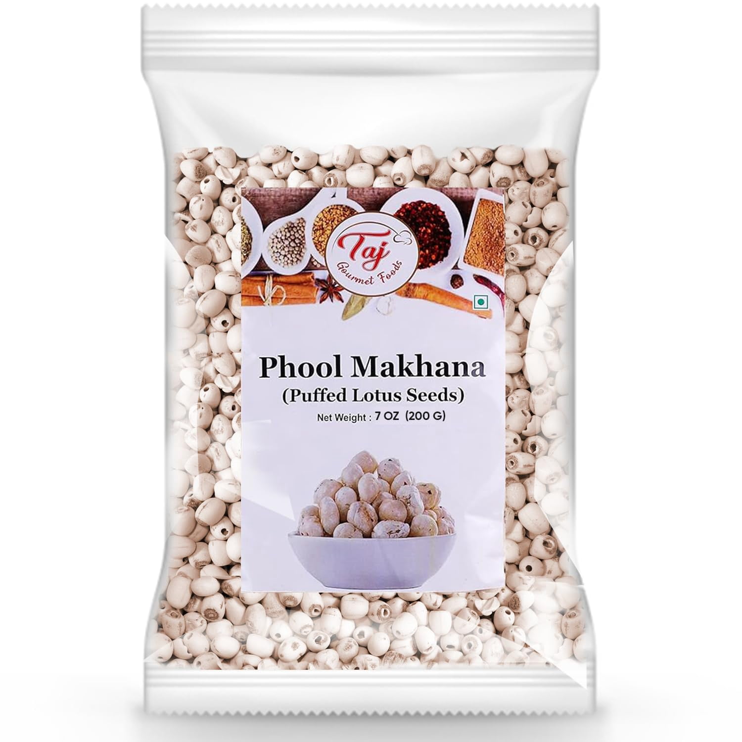 TAJ Uncooked Phool Makhana YYF14 | 7-Ounce (200g) | Fox Nut, Popped ...