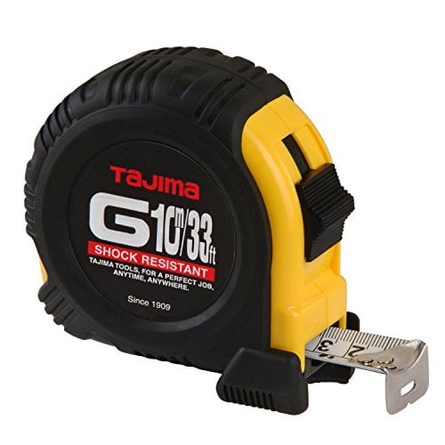 TAJIMA Tape Measure - 33 ft / 10 m x 1 inch G-Series Measuring Tape ...